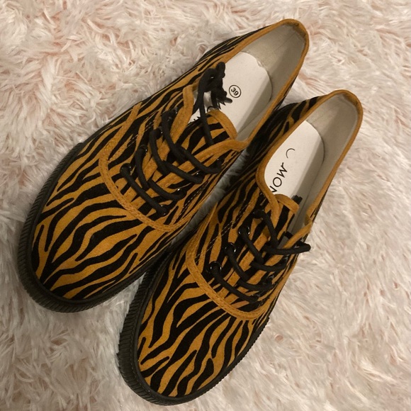 Monki | Shoes | Animal Print Flatform Sneaker | Poshmark